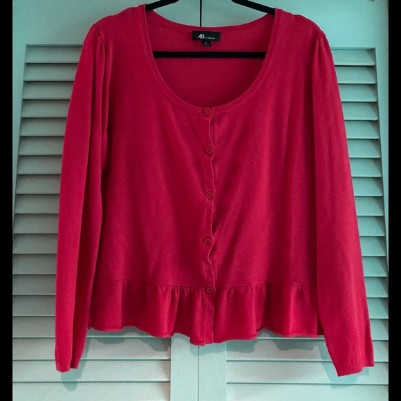 AB Studio | Sweaters | Ab Studio Hot Pink Ruffled Sweater | Poshmark